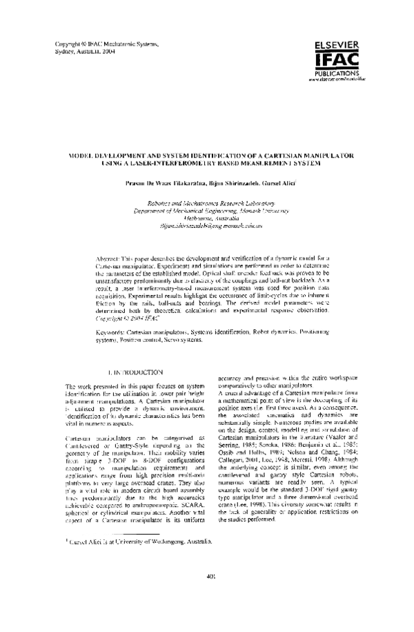 (PDF) Model Development and System Identification of a Cartesian ...