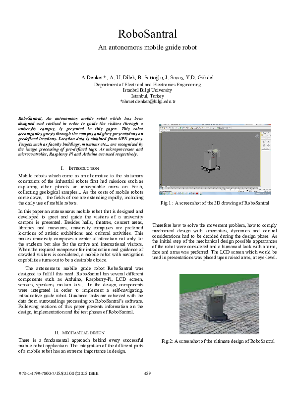 (PDF) RoboSantral: An autonomous mobile guide robot