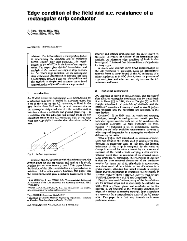 (PDF) Edge condition of the field and a.c. resistance of a rectangular ...
