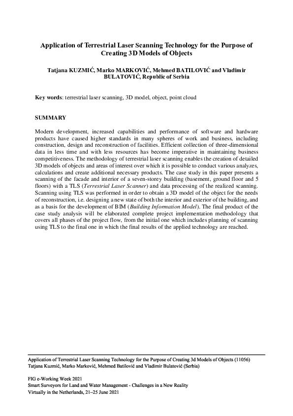 (PDF) FIG e-Working Week 2021