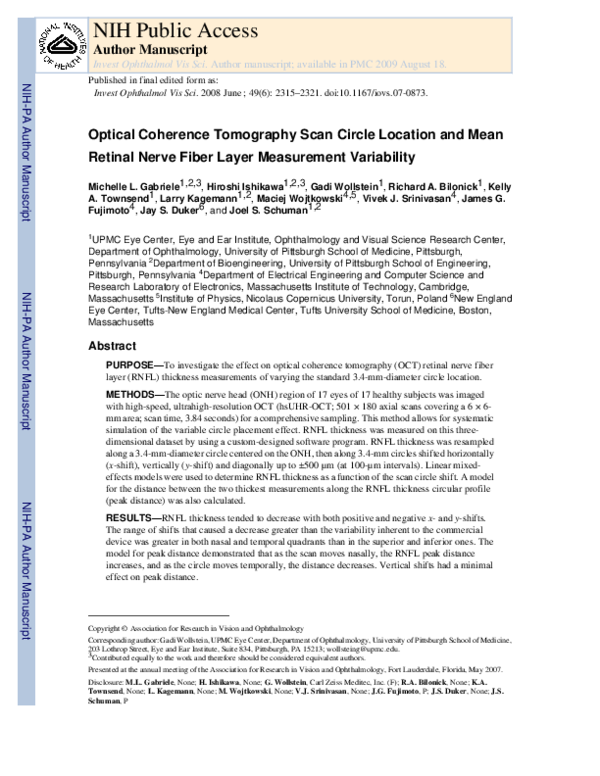 (PDF) Optical Coherence Tomography Scan Circle Location and Mean ...
