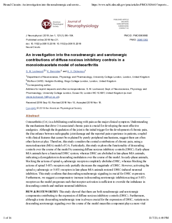 (PDF) An investigation into the noradrenergic and serotonergic ...
