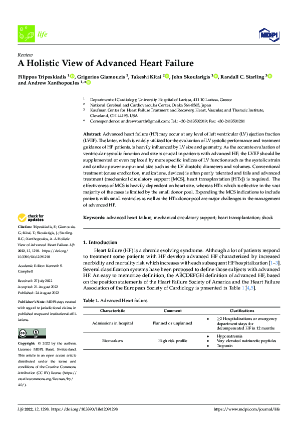 (PDF) A Holistic View of Advanced Heart Failure