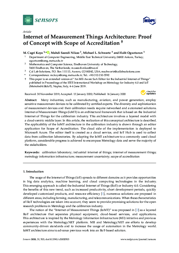 (PDF) Internet of Measurement Things Architecture: Proof of Concept ...