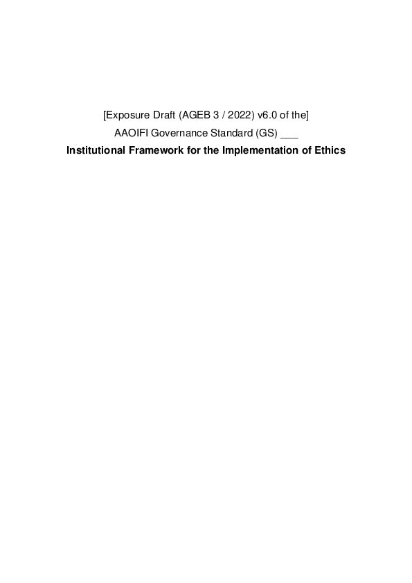 (PDF) Institutional framework for implementation of ethics
