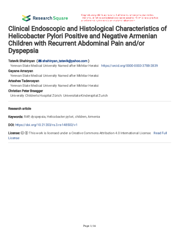 (PDF) Clinical Endoscopic and Histological Characteristics of ...