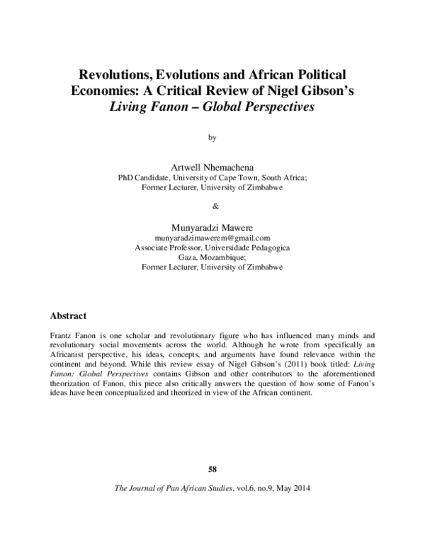 (PDF) Revolutions, Evolutions and African Political Economies: A ...