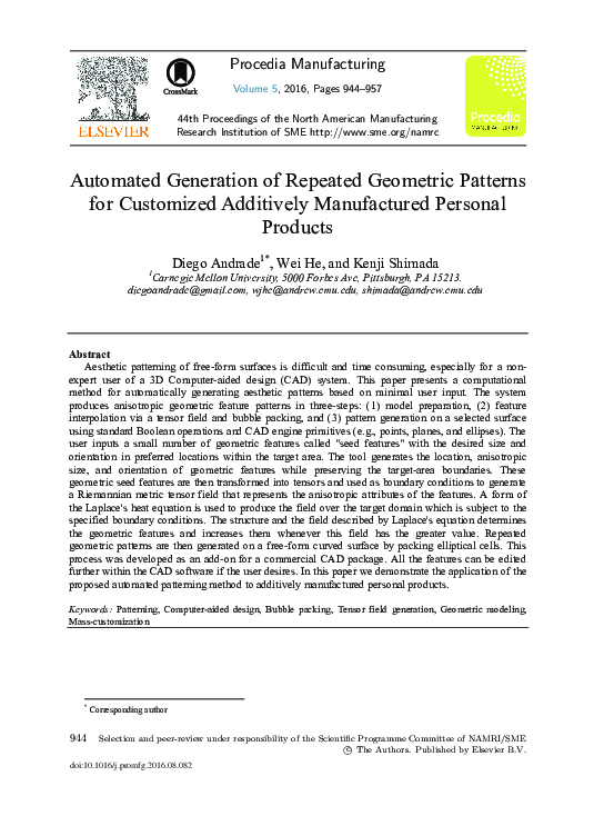 (PDF) Automated Generation of Repeated Geometric Patterns for ...