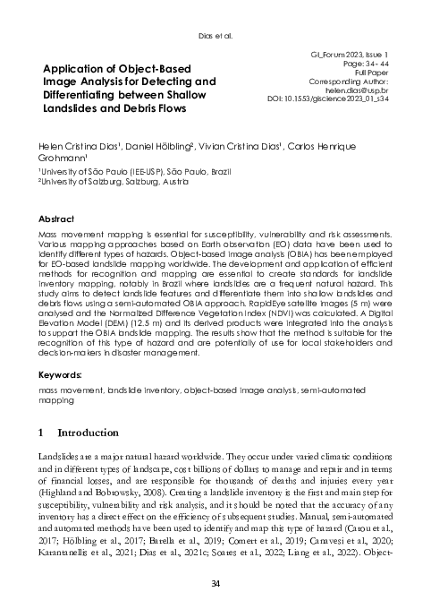 (PDF) Application of Object-Based Image Analysis for Detecting and ...