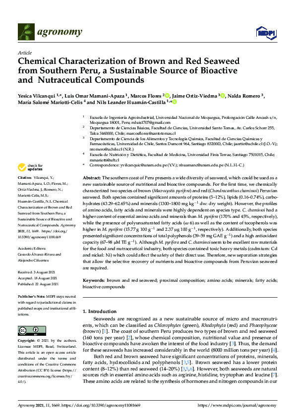 (PDF) Chemical Characterization of Brown and Red Seaweed from Southern ...