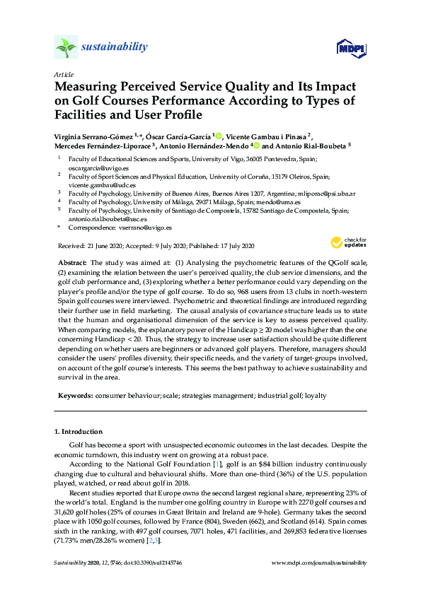 (PDF) Measuring Perceived Service Quality and Its Impact on Golf Courses Performance According ...