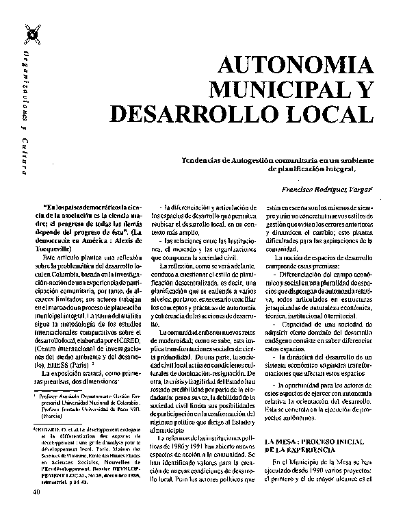 (PDF) Autonomía municipal y desarrollo local