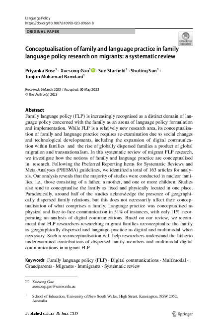 (PDF) Conceptualisation of family and language practice in family ...