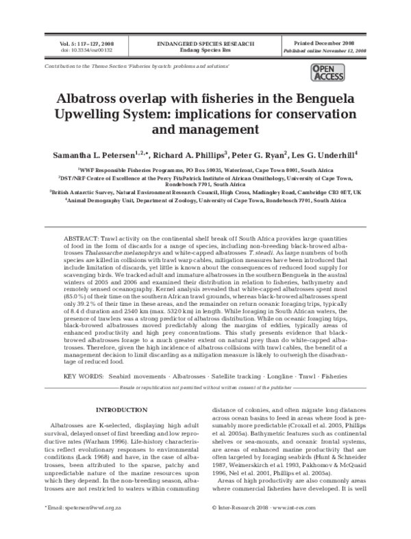 (PDF) Albatross overlap with fisheries in the Benguela Upwelling System ...