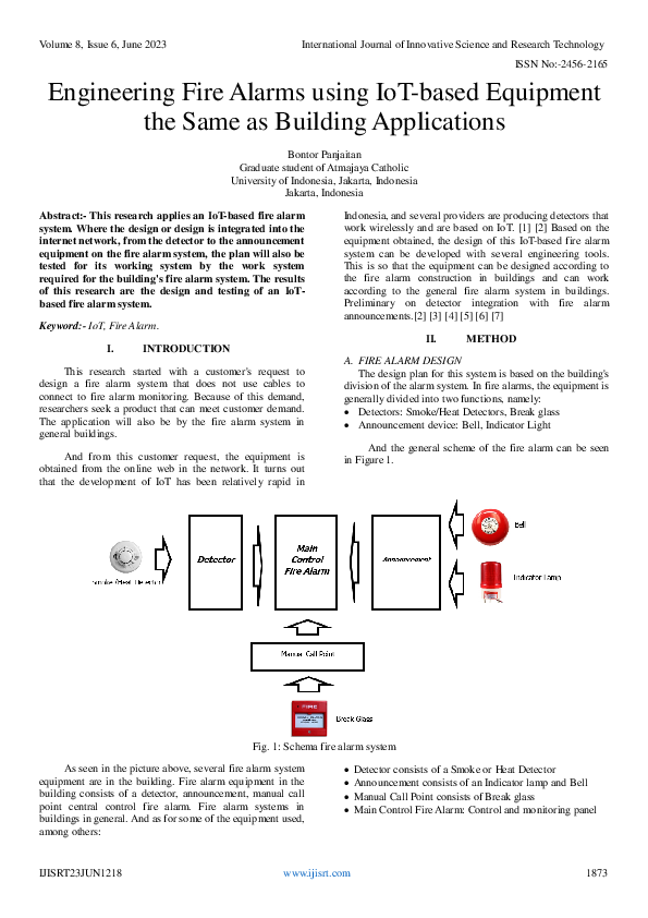 (PDF) Engineering Fire Alarms using IoT-based Equipment the Same as ...