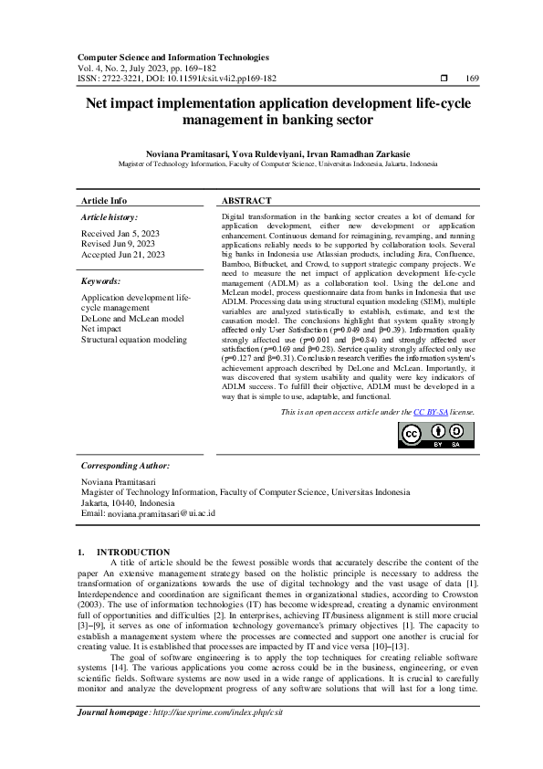 (PDF) Net impact implementation application development life-cycle ...