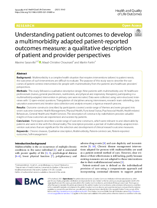 (PDF) Understanding patient outcomes to develop a multimorbidity adapted patient-reported ...