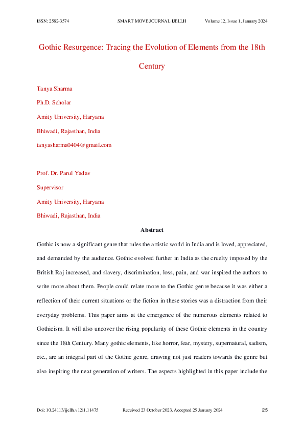 (PDF) Gothic Resurgence: Tracing the Evolution of Elements from the ...