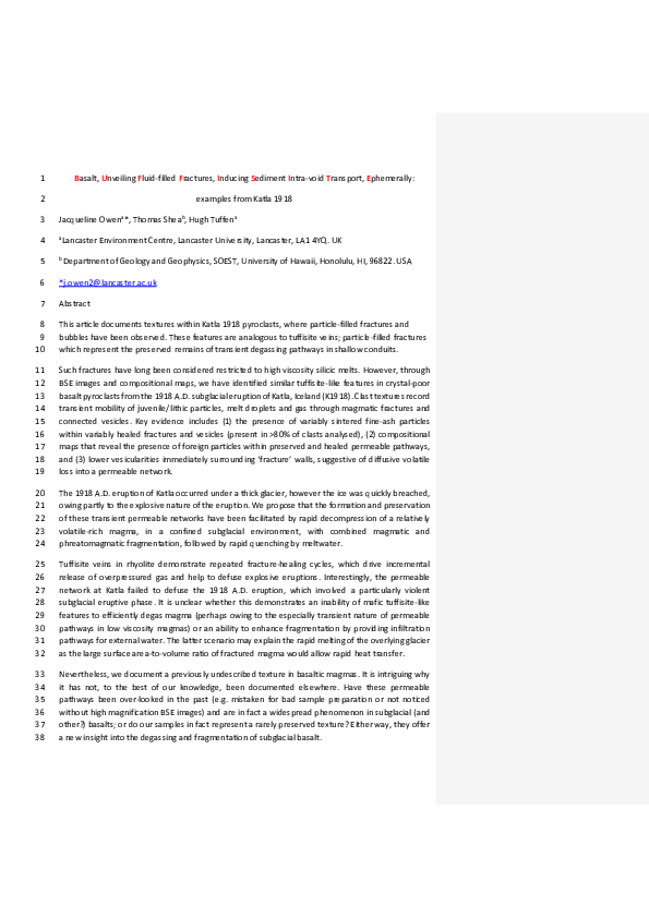 (PDF) Basalt, Unveiling Fluid-filled Fractures, Inducing Sediment Intra ...