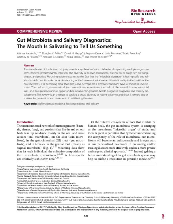 (PDF) Gut Microbiota and Salivary Diagnostics: The Mouth Is Salivating ...