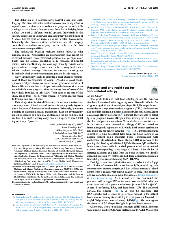 (PDF) Personalized and rapid test for food-related allergy