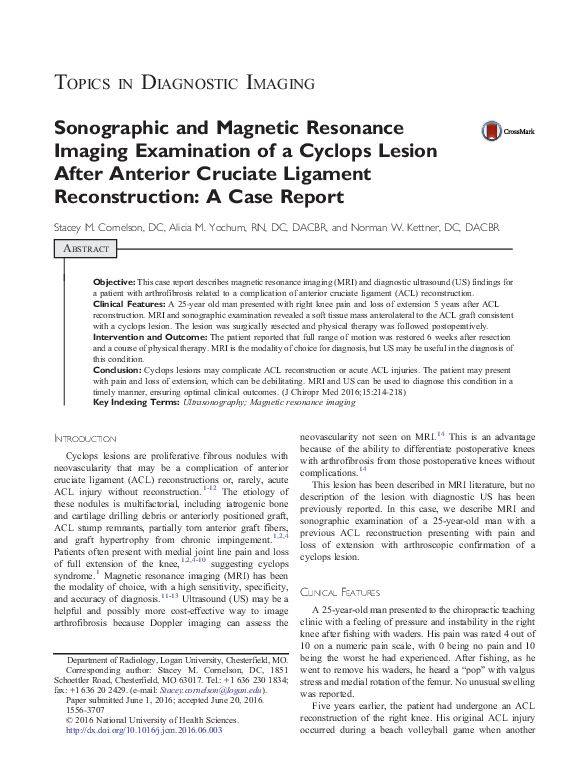 (PDF) Sonographic and Magnetic Resonance Imaging Examination of a ...