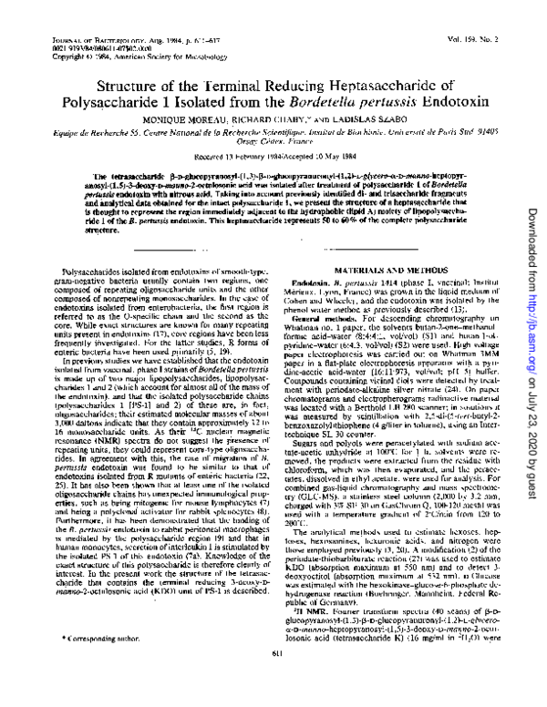 (PDF) Structure of the terminal reducing heptasaccharide of polysaccharide 1 isolated from the ...