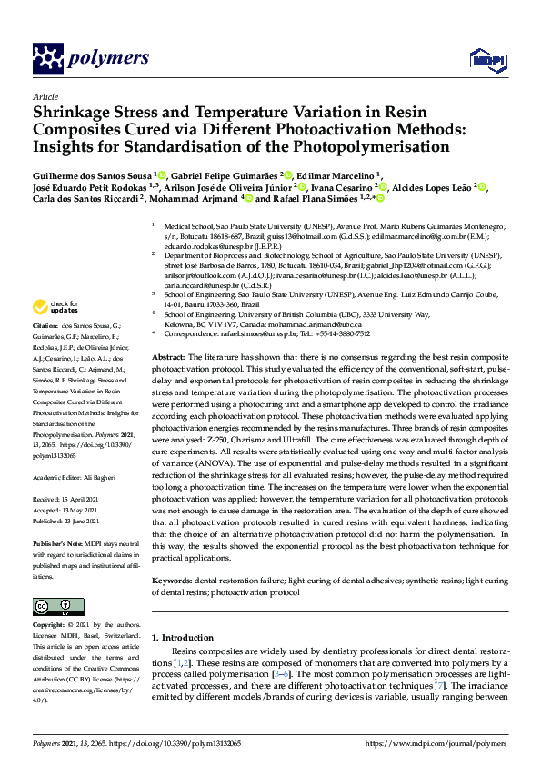 (PDF) Shrinkage Stress and Temperature Variation in Resin Composites ...