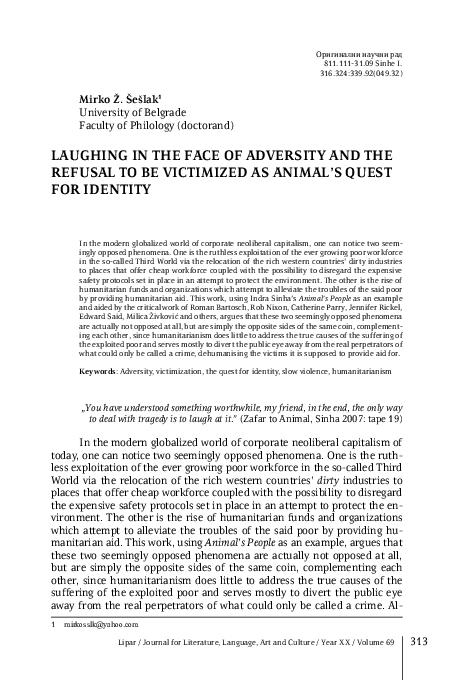 (PDF) LAUGHING IN THE FACE OF ADVERSITY AND THE REFUSAL TO BE ...