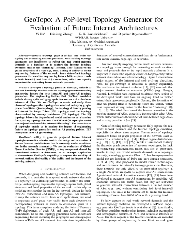 (PDF) GeoTopo: A PoP-level Topology Generator for Evaluation of Future ...