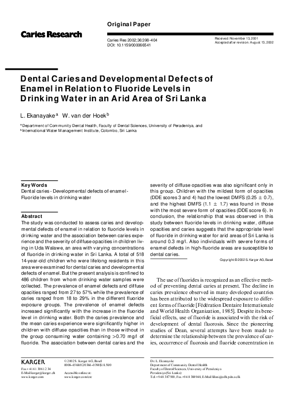 (PDF) Dental Caries and Developmental Defects of Enamel in the Primary ...