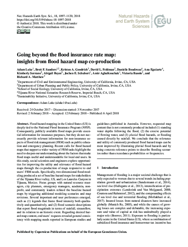 (PDF) Going beyond the flood insurance rate map: insights from flood ...