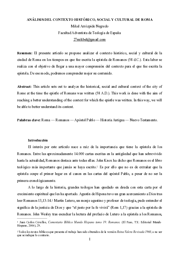 (PDF) Análisis del contexto histórico, social y cultural de Roma