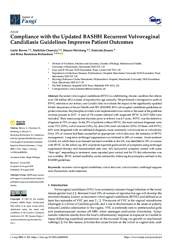 (PDF) Compliance with the Updated BASHH Recurrent Vulvovaginal ...
