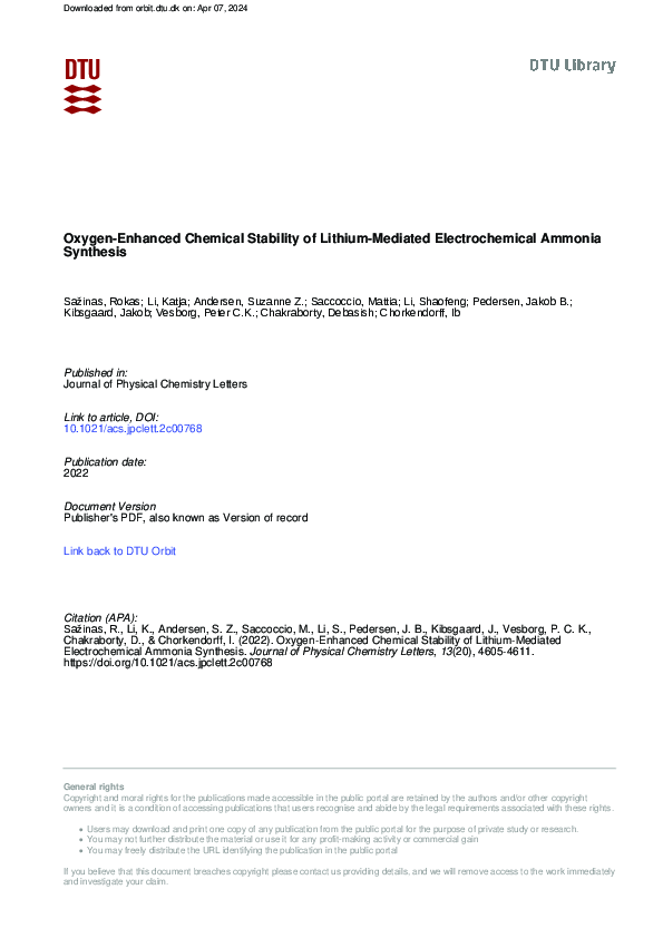(PDF) Oxygen-Enhanced Chemical Stability of Lithium-Mediated ...