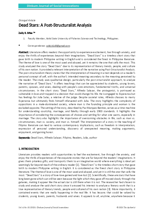 (PDF) Dead Stars: A Post-Structuralist Analysis