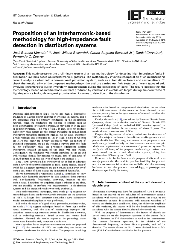 (PDF) Proposition of an interharmonic‐based methodology for high ...