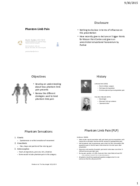 (PDF) Phantom Limb Pain