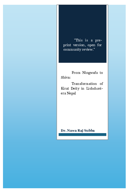 (PDF) From Ningwafu to Shiva: Transformation of Kirat Deity in ...