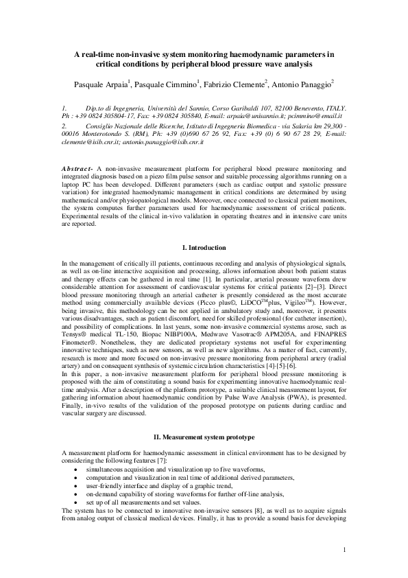 (PDF) A real-time non-invasive system monitoring haemodynamic ...
