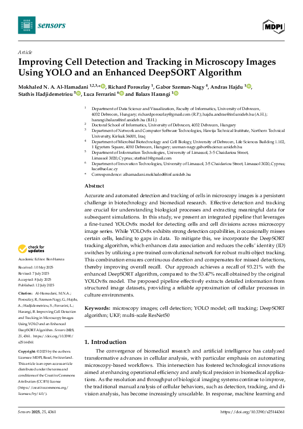 (PDF) Improving Cell Detection and Tracking in Microscopy Images Using ...