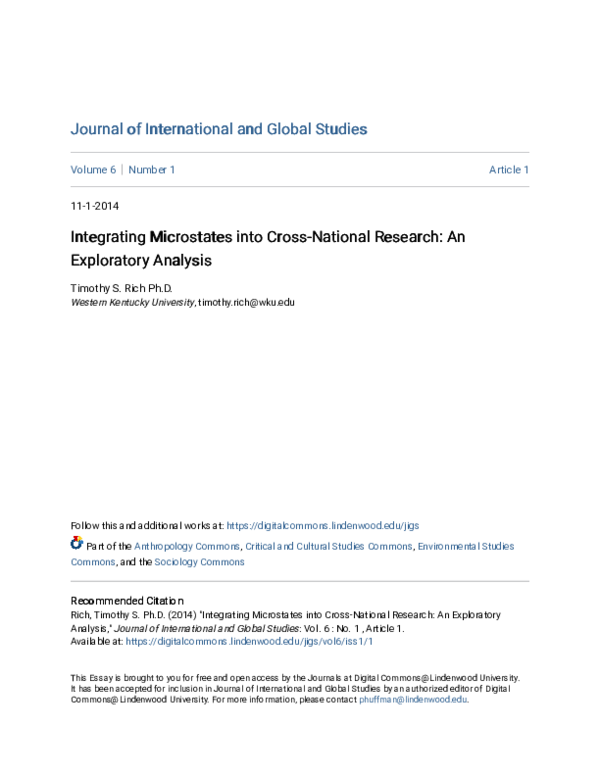 (PDF) Integrating Microstates into Cross-National Research: An ...