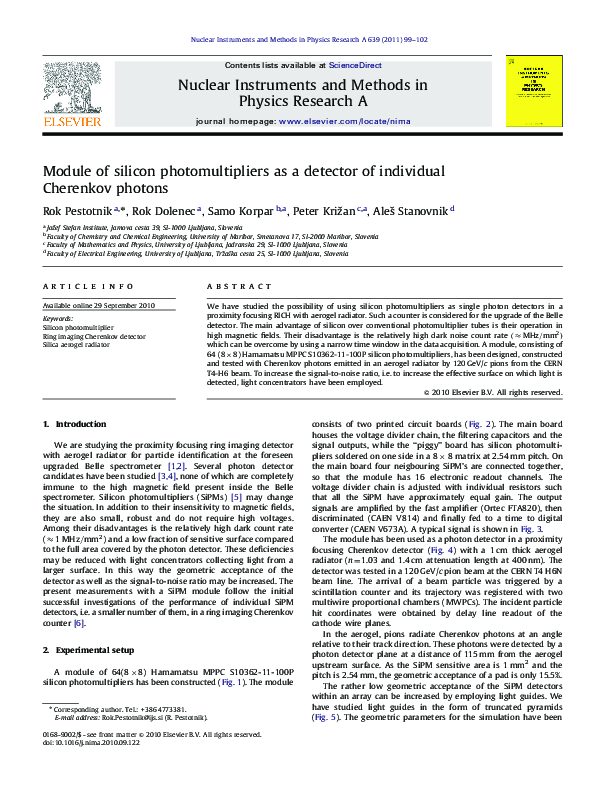 (PDF) Module of silicon photomultipliers as a detector of individual ...