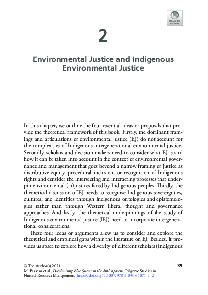(PDF) Environmental Justice and Indigenous Environmental Justice