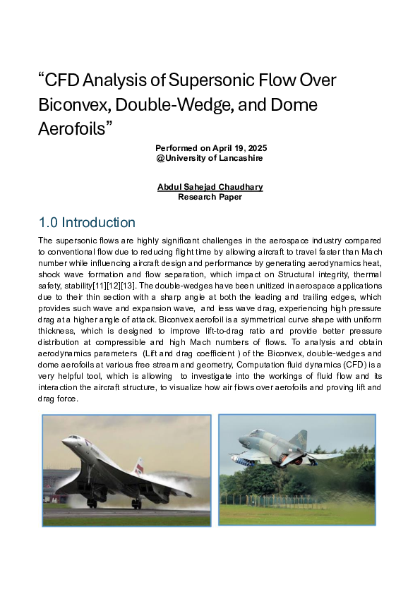 (PDF) "CFD Analysis of Supersonic Flow Over Biconvex, Double-Wedge, and ...