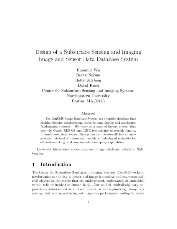 (PDF) Design of a Subsurface Sensing and Imaging Image and Sensor Data ...