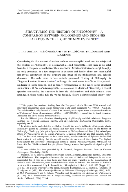 (PDF) Structuring the ‘History of Philosophy’—A Comparison Between ...