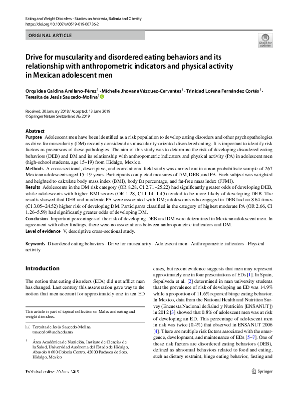 (PDF) Drive for muscularity and disordered eating behaviors and its ...