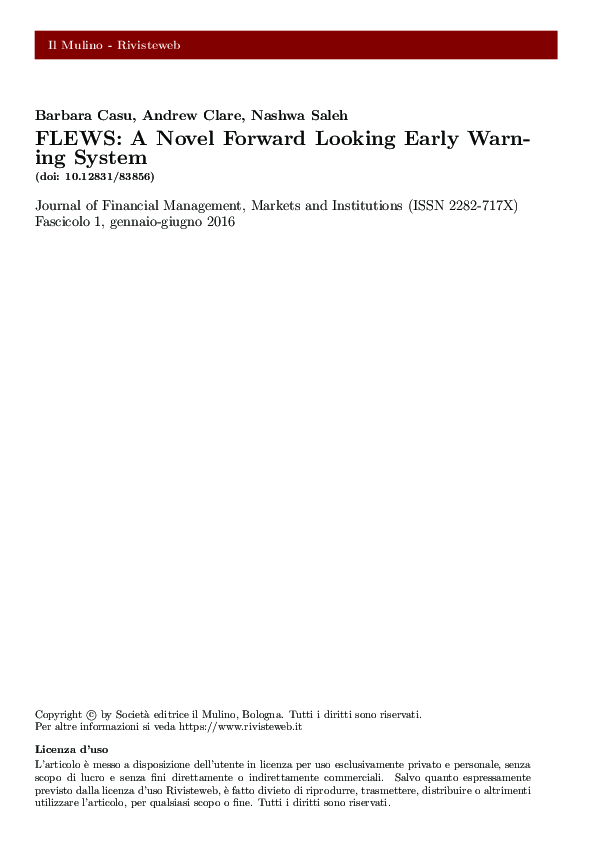 (PDF) FLEWS: A Novel Forward Looking Early Warning System