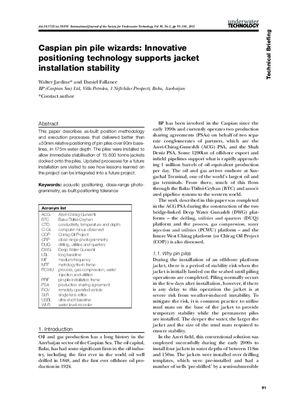 (PDF) Caspian pin pile wizards: Innovative positioning technology ...